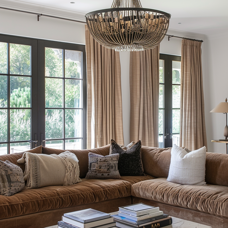 Mead Faux Linen Texture Custom Curtains For Living Room – ixacurtains