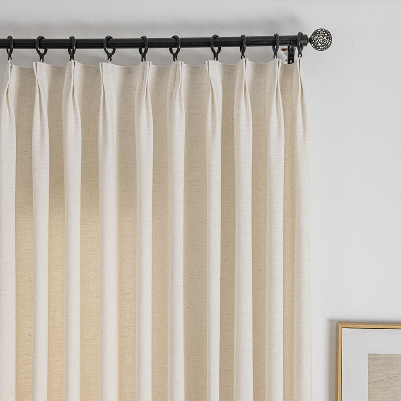 Cozy Heavyweight Linen Woven Pinch Pleat Custom Curtains – ixacurtains